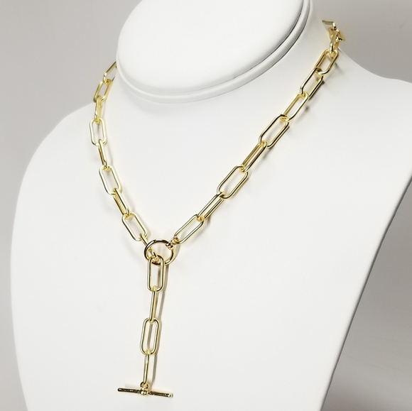 Jewelry | New Matte Gold Paperclip Links Toggle Necklace | Poshmark